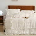 Walmart Comforter Full Size Set, White Ruffle Edge Washed Cotton ...