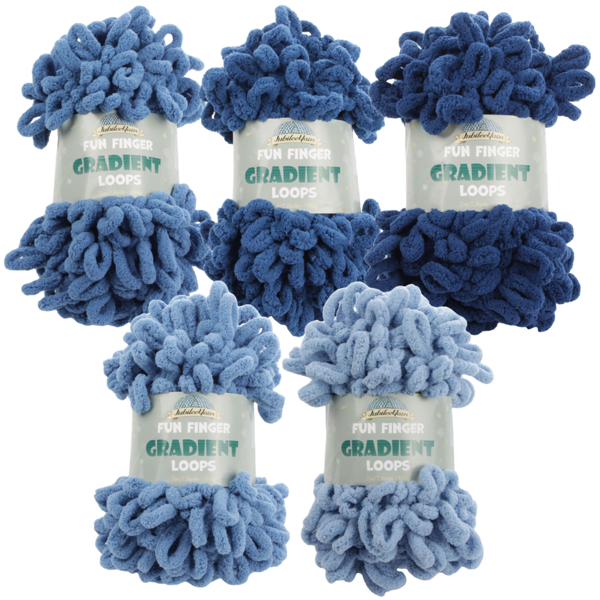 JubileeYarn Fun Finger Gradient Loops Yarn - Polyester Jumbo Loop Yarn ...