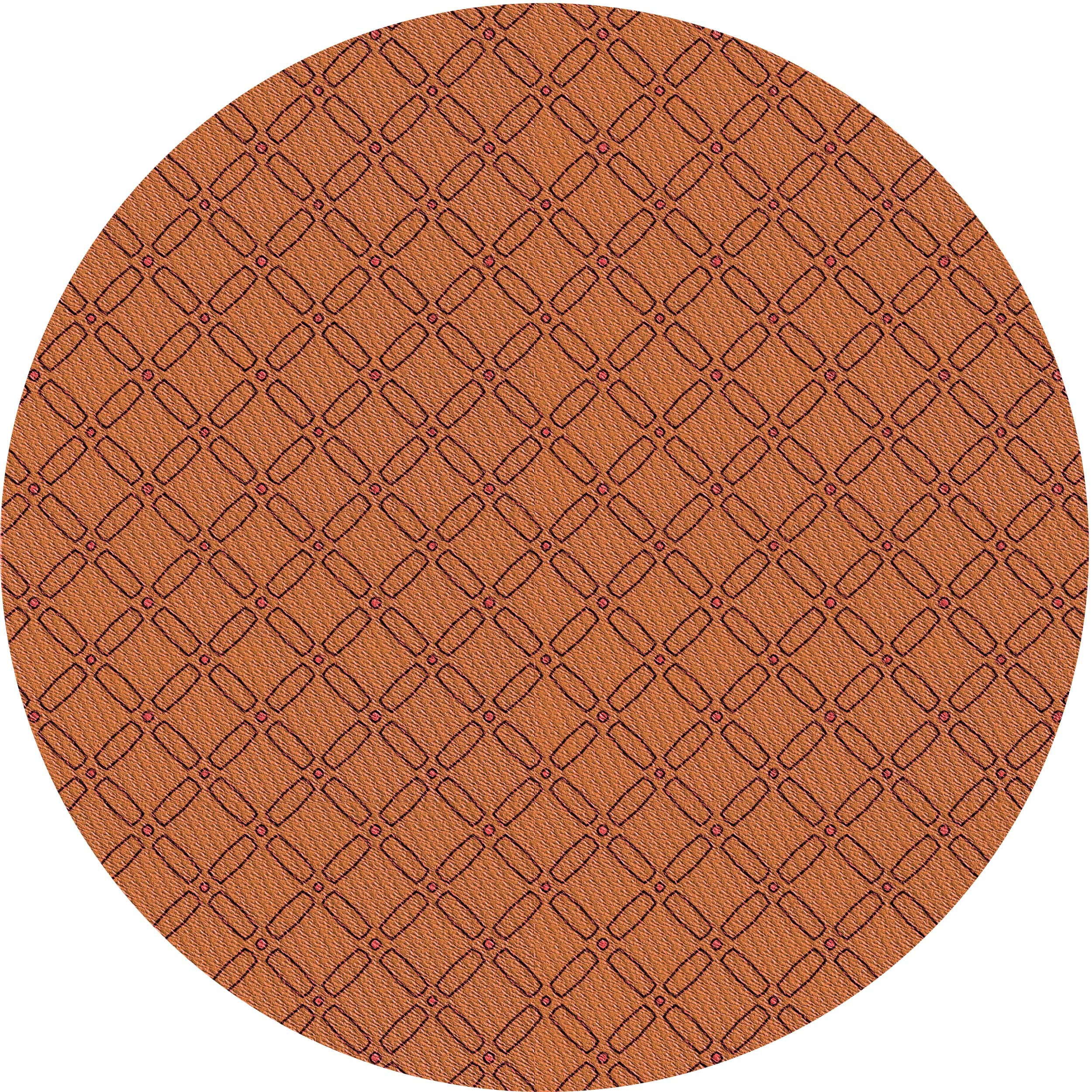 Ahgly Company Indoor Round Patterned Neon Orange Area Rugs, 6' Round ...