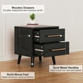 "Lofka Bedside Furniture - Black Night Stand with 2 Drawers, Modern ...