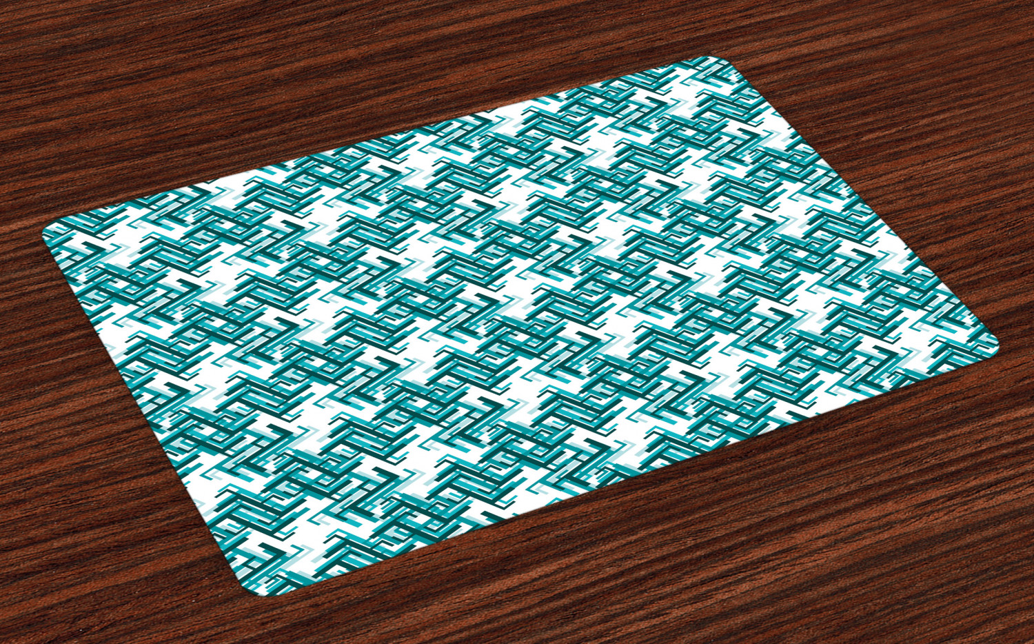 Abstract Placemats Set of 4 Retro Architecture Style Modern Trippy Maze ...