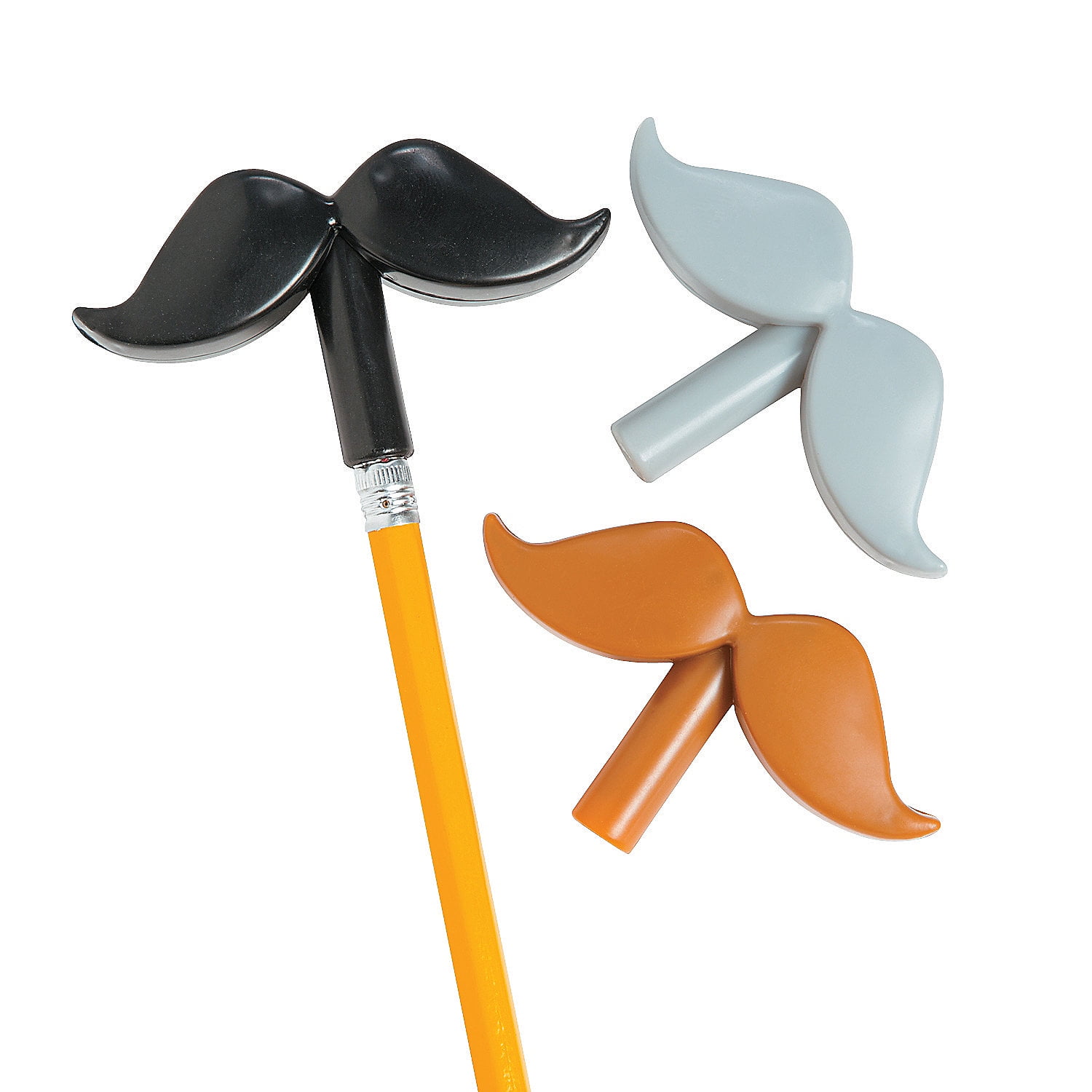 Mustache Pencil Toppers - Stationery - 24 Pieces - Walmart.com