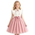 Angala Girls Dresses Solid Ball Gown Midi Dresses Lapel Neck Sleeveless ...
