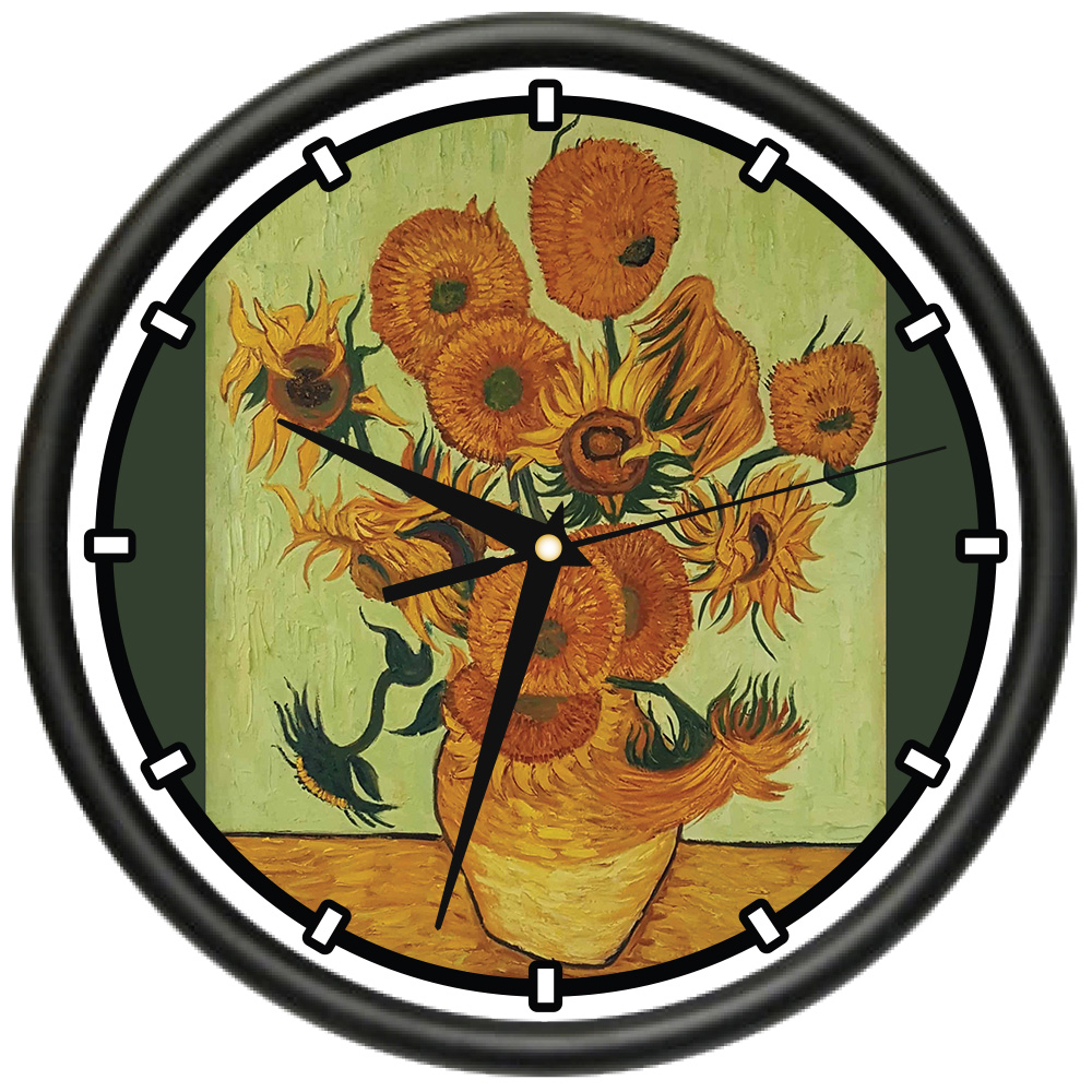 Van Gogh Sunflowers Design Wall Clock | Precision Quartz Movement ...