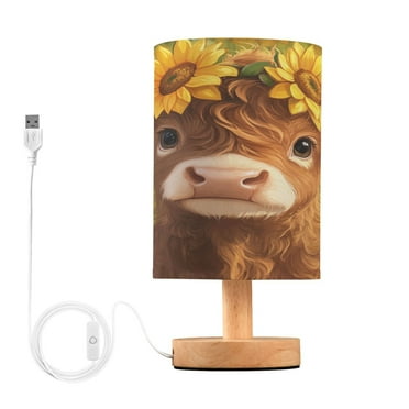 Daisies Floral Flowers Table Lamp USB Bedside Desk Nightstand Lamp ...