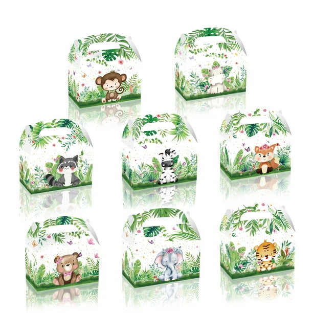 24 Pack Party Favor Boxes, Safari Two Wild One Gift Treat Bags, Jungle ...