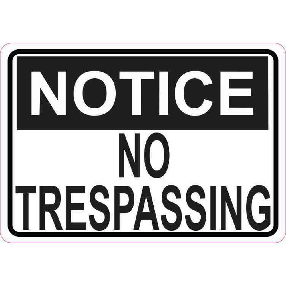 5in x 3.5in Notice No Trespassing Sticker Vinyl Door Signs Business ...