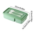 3 Compartment Plastic Lunch Box With Built In Spoon Fork Portable ...
