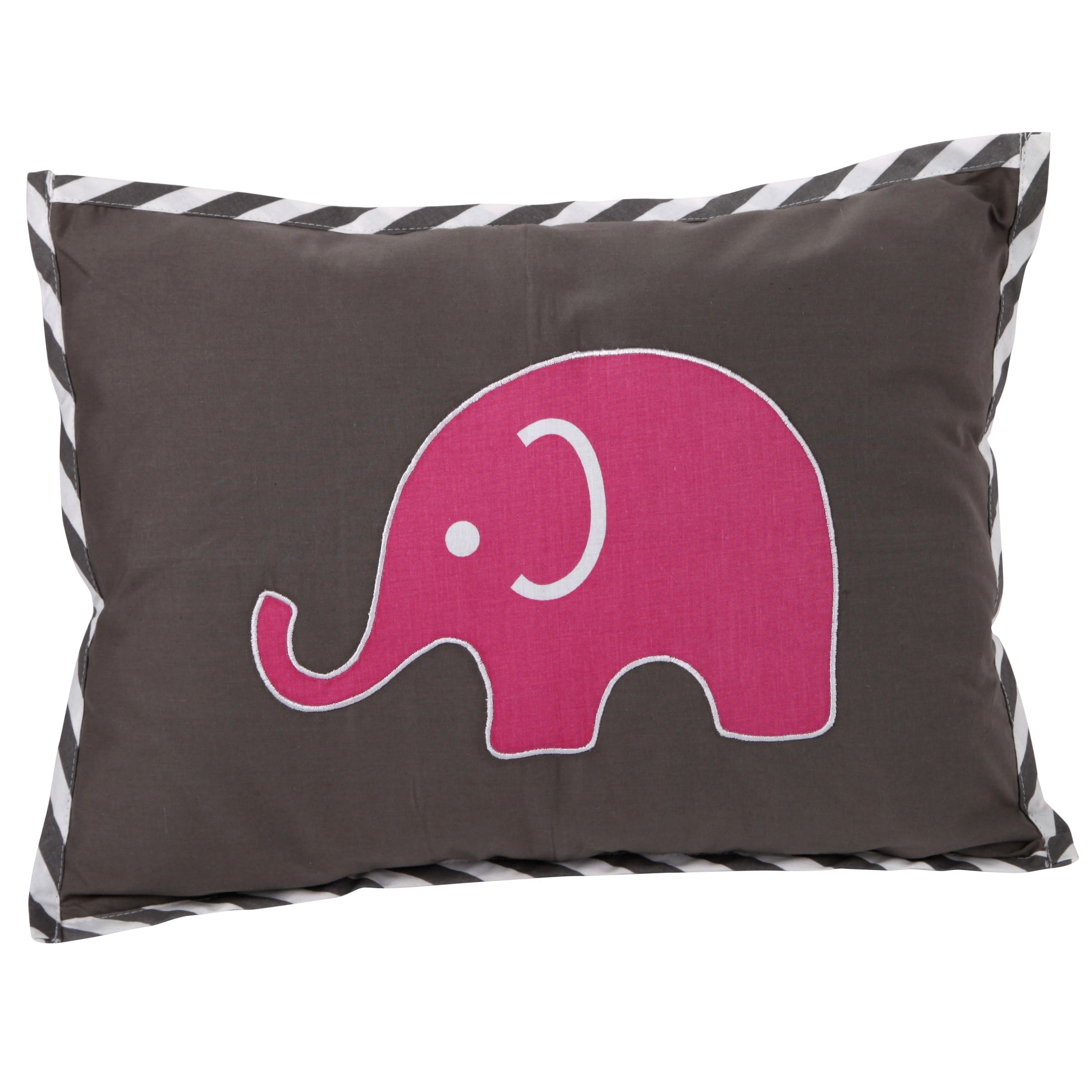 Bacati - Decorative Pillow, Elephants Pink/Grey - Walmart.com