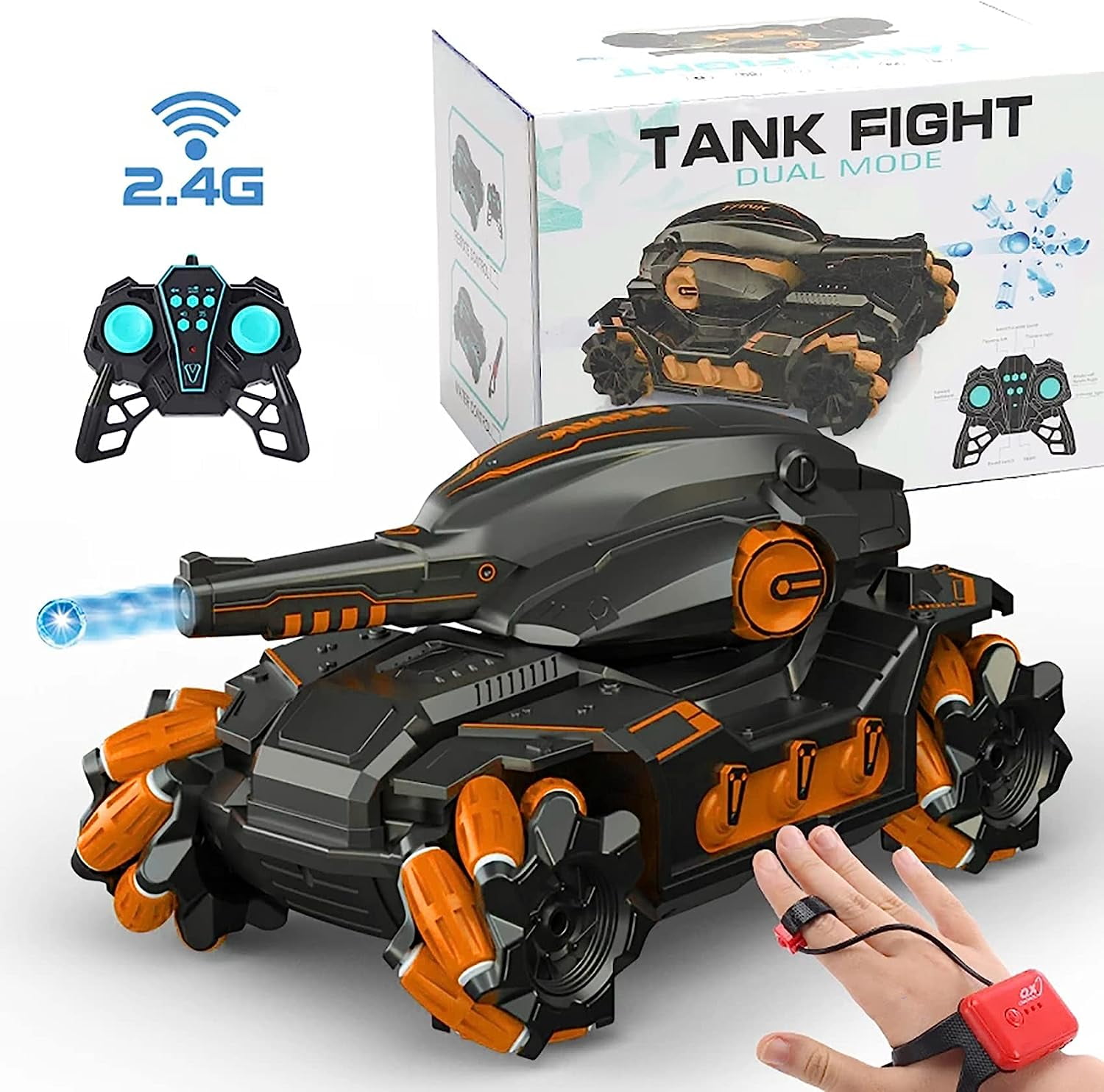 LINLIN Remote Control Fighting Tanks Set, 2.4Ghz 4WD RC Tank with ...
