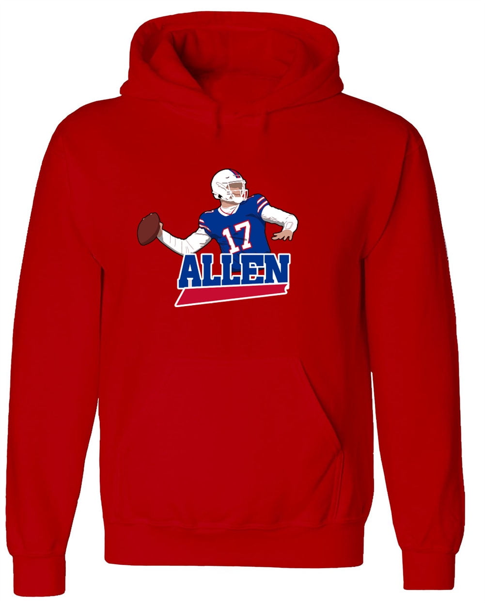 Red Bills Josh Allen Logo Pic Hooded Sweatshirt Hoodie - Walmart.com