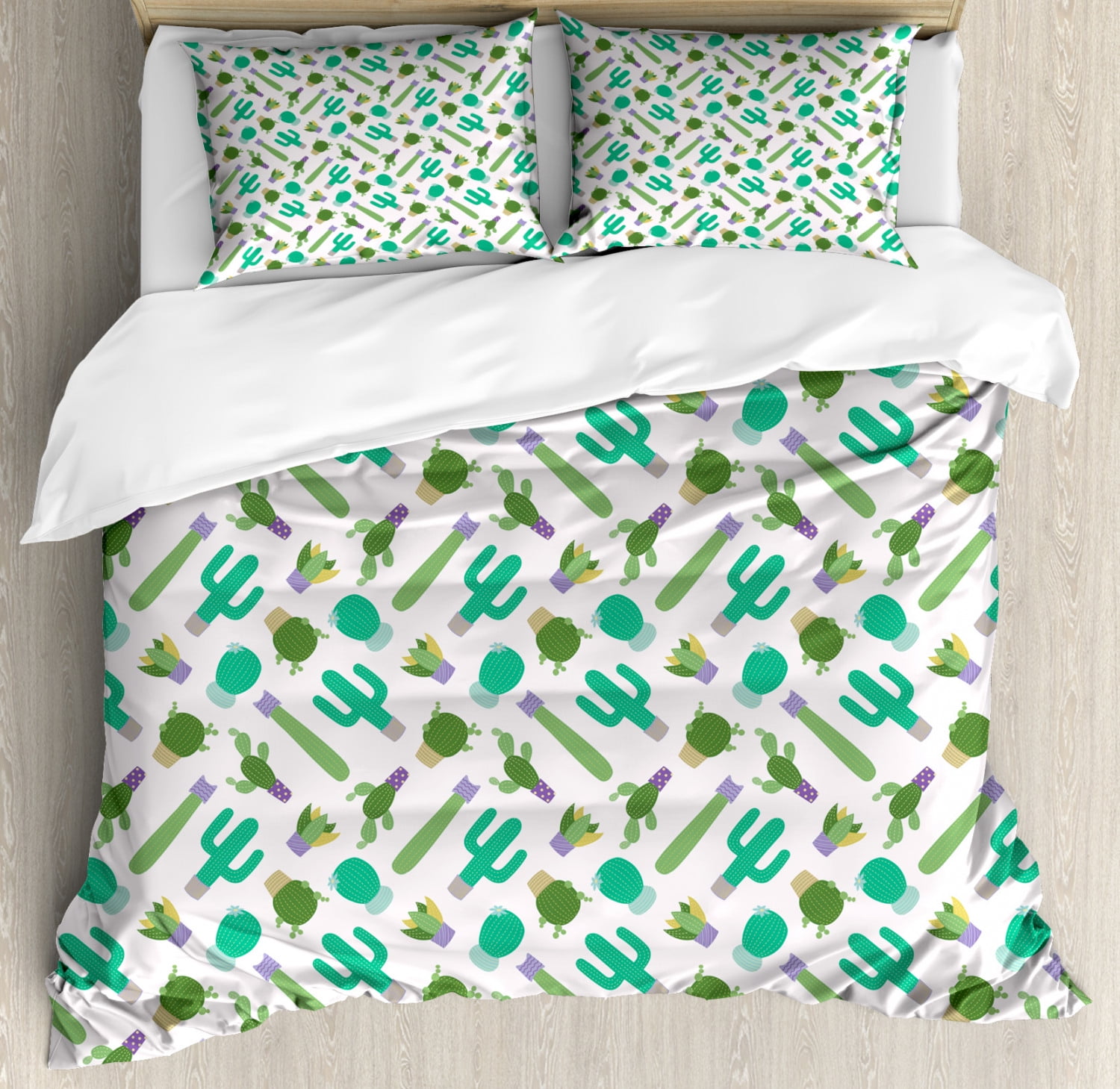 Cactus Duvet Cover Set Queen Size, Upside Down Plants Graphic Design ...