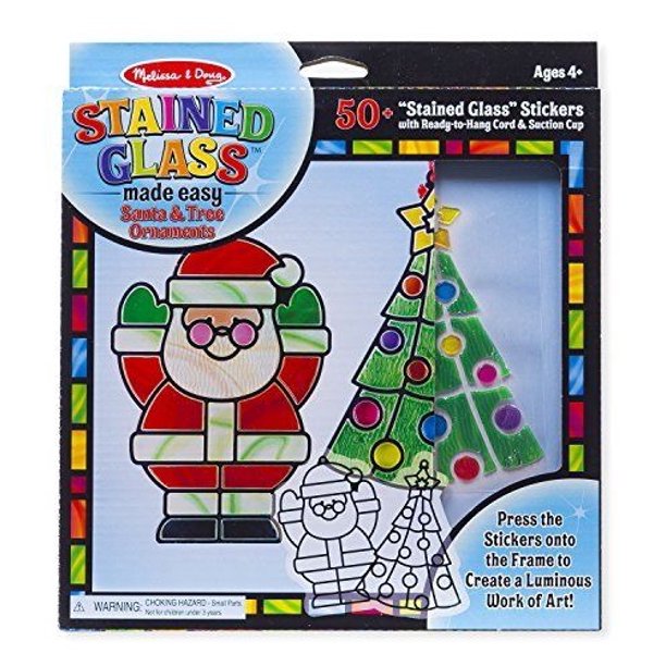 Melissa And Doug Stained Glass Made Easy Craft Kit Santa And Tree