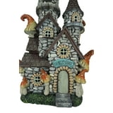 Large Fairy Garden LED Light Up Castle, Miniature Stone House Decor ...