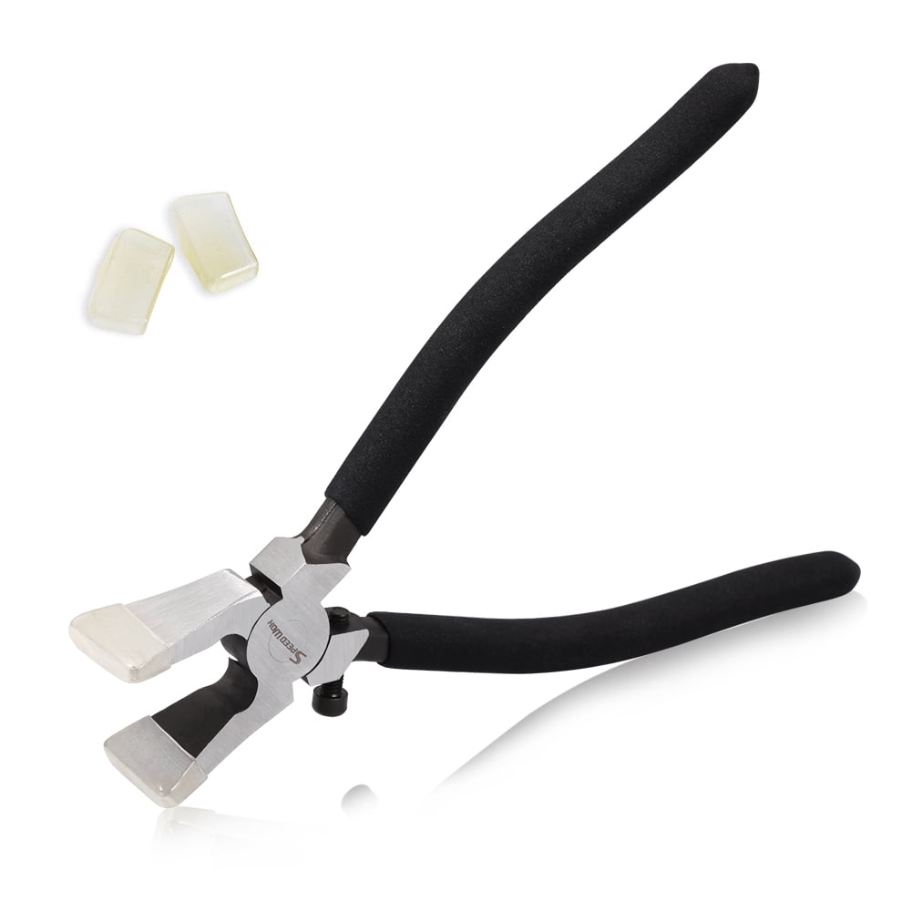 SPEEDWOX Glass Running Pliers with 2 Pair of Rubber Tips Black ...