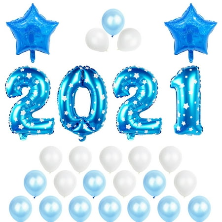 1 Set 27pcs Number Balloons Aluminum Foil Balloons Latex Balloons Party ...