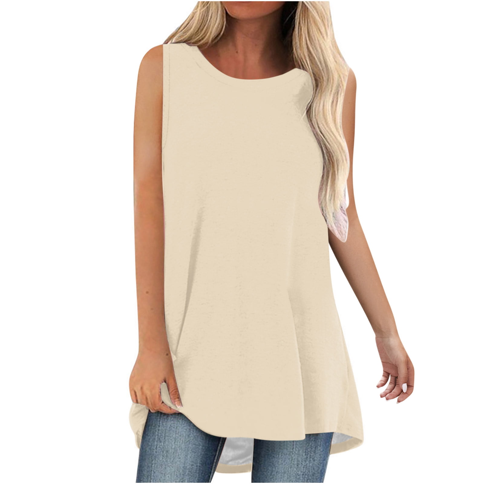 Click here for Aherbiu Long Tank Tops For Women Sleeveless Tunic... prices