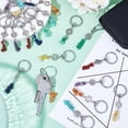 21 Pcs 7 Styles Gemstone Chips Keychains Natural Crystals Stones ...