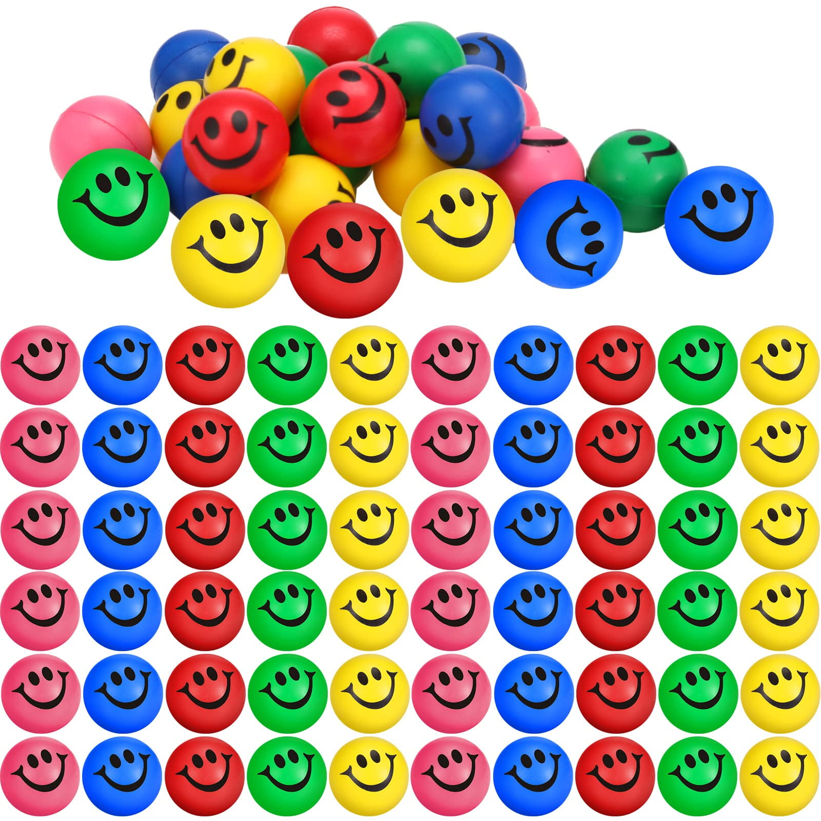 Espuma facial Skylety Mini Smile de Stress Balls, 3 cm, 100 unidades ...