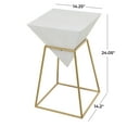DecMode 14" x 24" White Wood Inverted Pyramid Geometric Accent Table ...