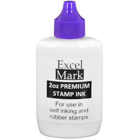 Self Inking Stamp Refill Ink by ExcelMark - 2 oz. - Purple Ink - SHIPS ...