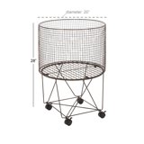 DecMode Bronze Metal Deep Set Wire Basket Storage Cart with Wheels ...