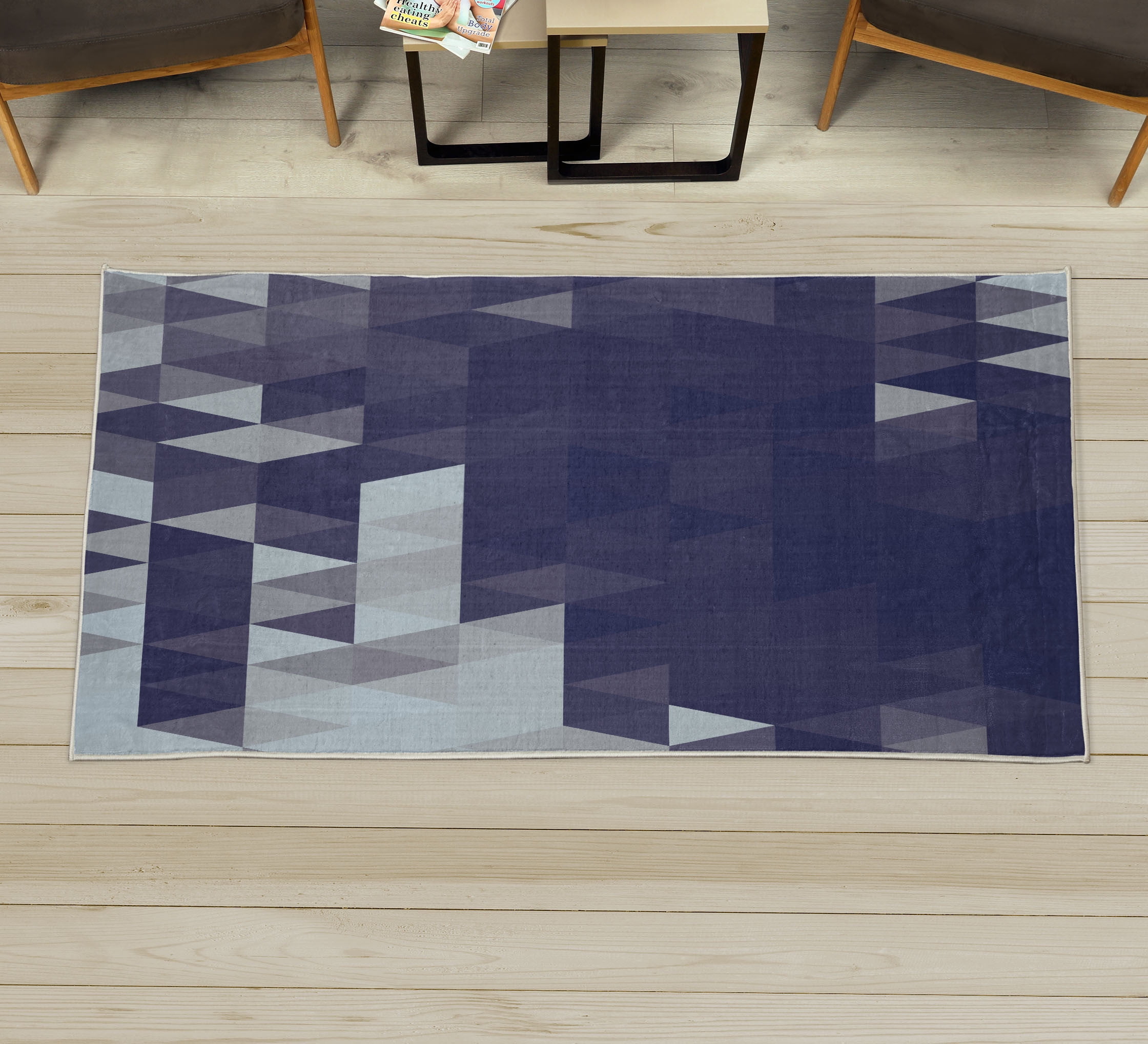 Geometric Decorative Rug, Triangle Mosaic Shapes Patterns with Abstract ...