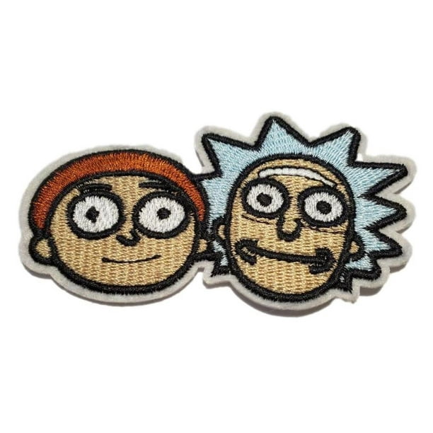 Rick And Morty Faces 3.25 Inches Wide Embroidered Iron On Patch ...