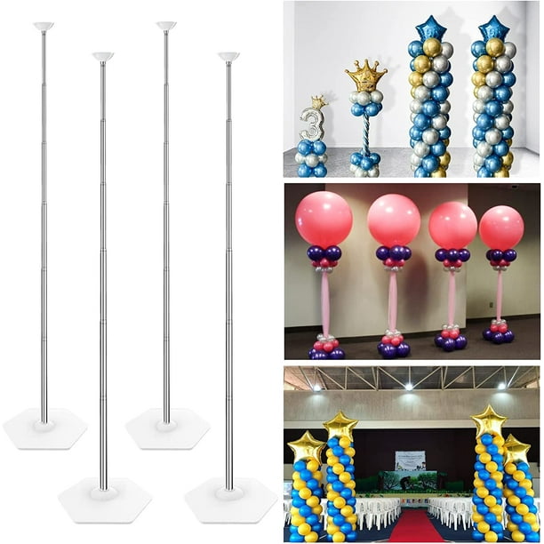 YALLOVE Balloon Column Stand Set of 4, 7 Feet Height Adjustable Balloon ...