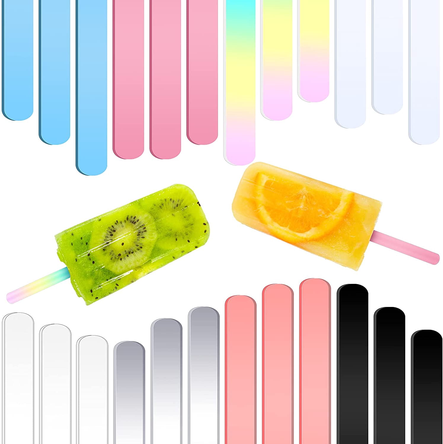 80 Pieces Acrylic Popsicle Stick Reusable Cakesicle Popsicle Sticks ...