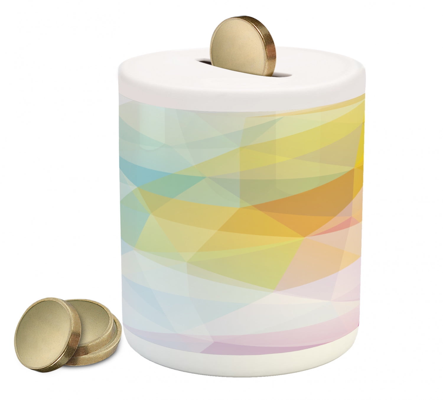 Abstract Piggy Bank, Pale Modern Rainbow Ombre Colored Image Squares ...