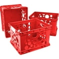 Storex Large Storage and Filing Crate with Comfort Handles, Red/White ...