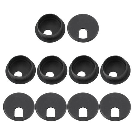 10 Pcs Black Computer Desk Table Counter Top Wire Plastic Grommets 35mm ...