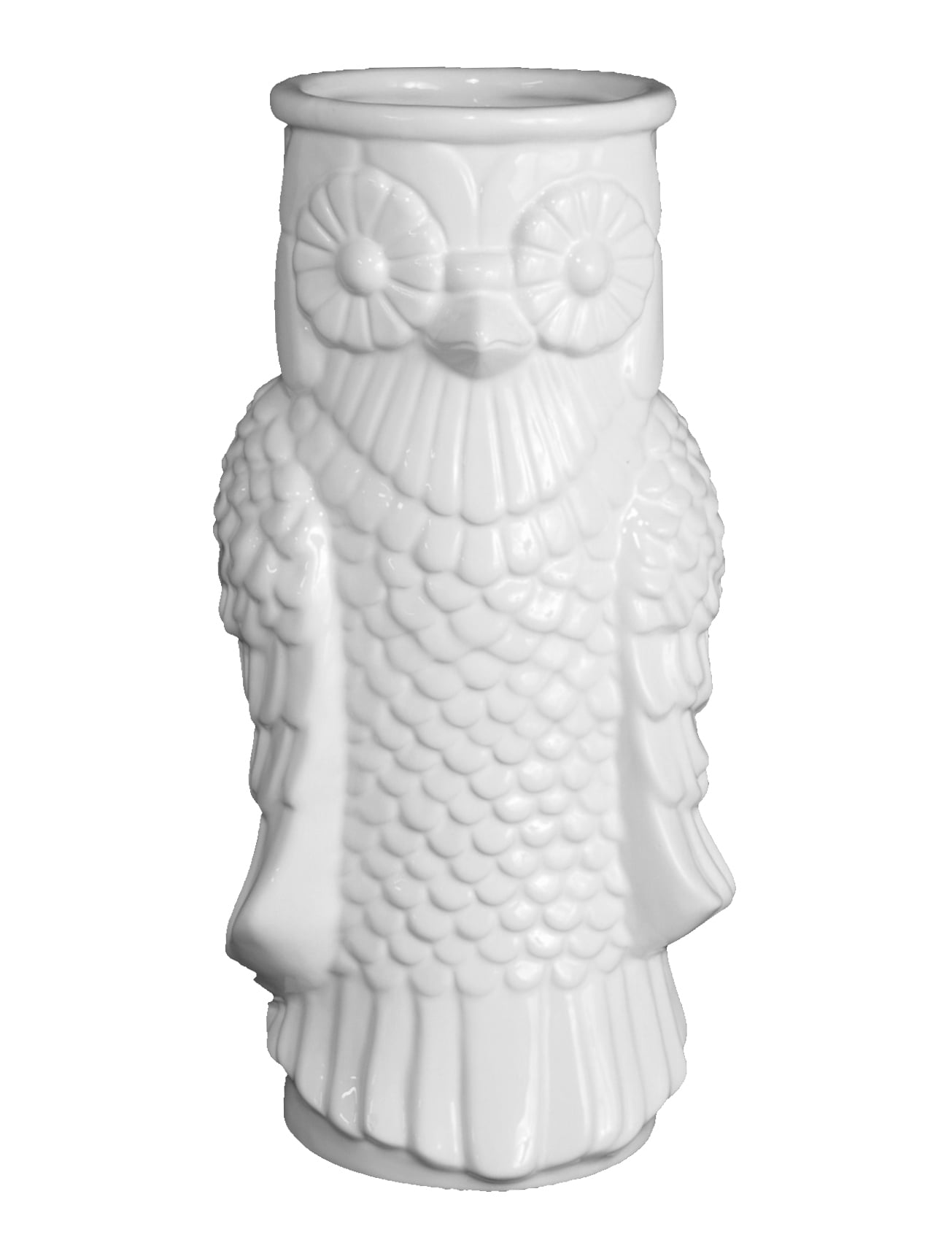 Contemporary Styled White Ceramic Owl Vase - Walmart.com
