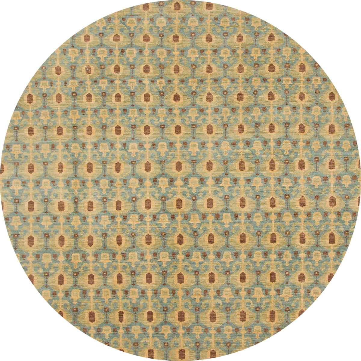 Ahgly Company Machine Washable Indoor Round Abstract Metallic Gold Area ...