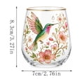 Beforeyayn Stemless Wine Glass, Hand Floral Drinking Cup with Gold Rim ...
