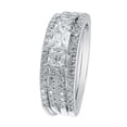 925 Sterling Silver Double Band Engagement Rings for Women Wedding Ring ...