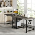 Tribesigns 79 Inch Extra Long Desk, Double Desk with 2 Drawers, Two ...