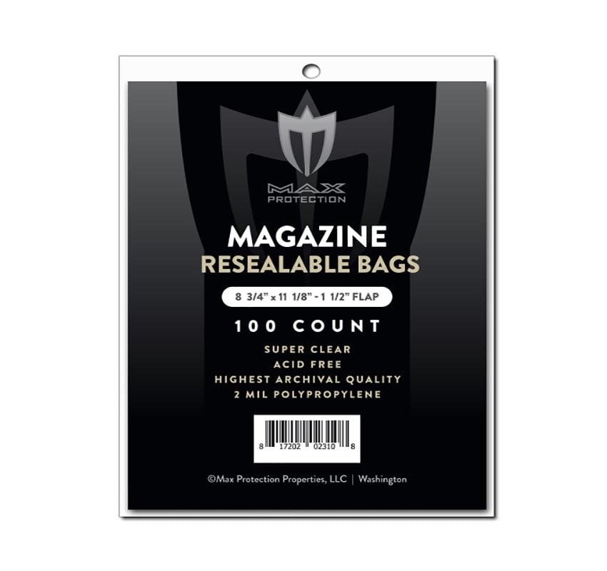 100 Max Pro Ultra Premium Resealable Magazine Bags - 8-3/4 x 11-1/8 ...