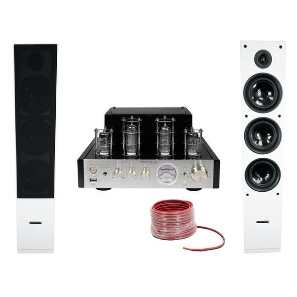 Rockville BluTube SG Bluetooth Tube Amplifier/Home Receiver + (2) Tower ...