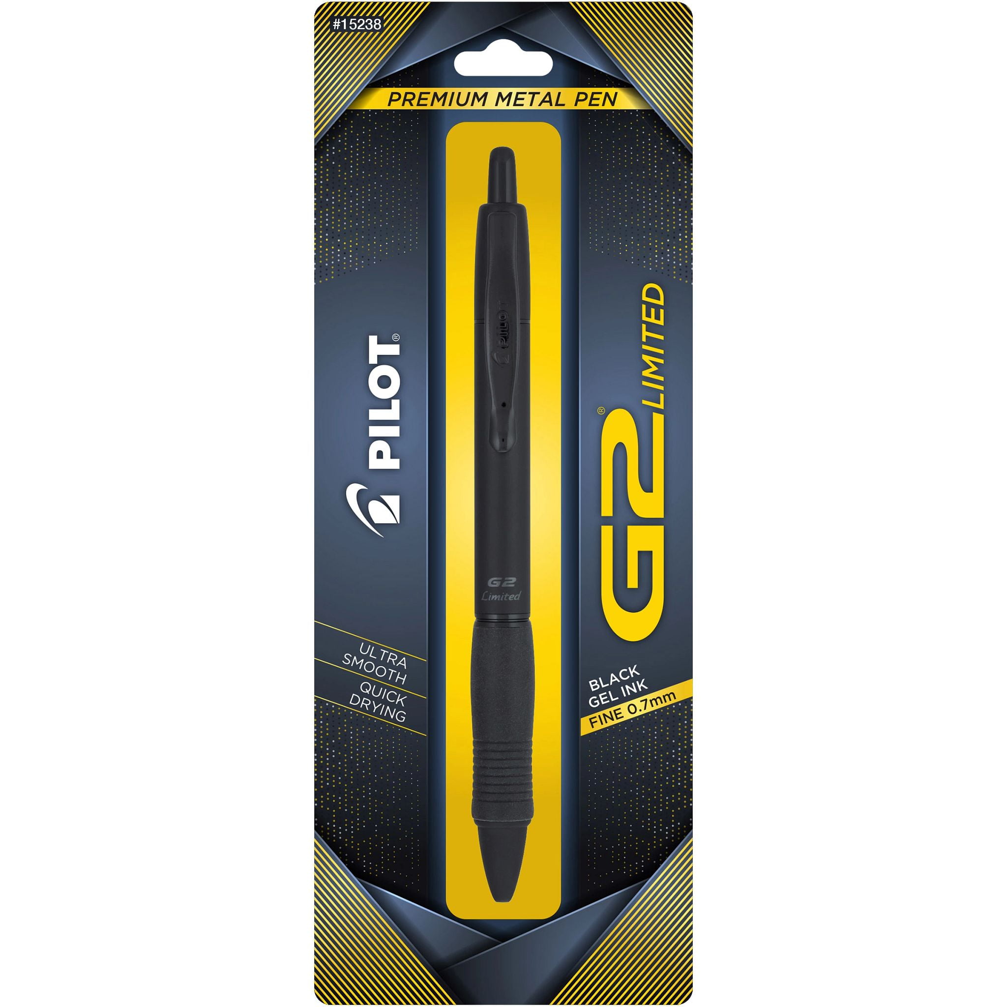 Pilot G2 Limited Premium Rolling Ball Gel Pens, Matte Black Barrel ...