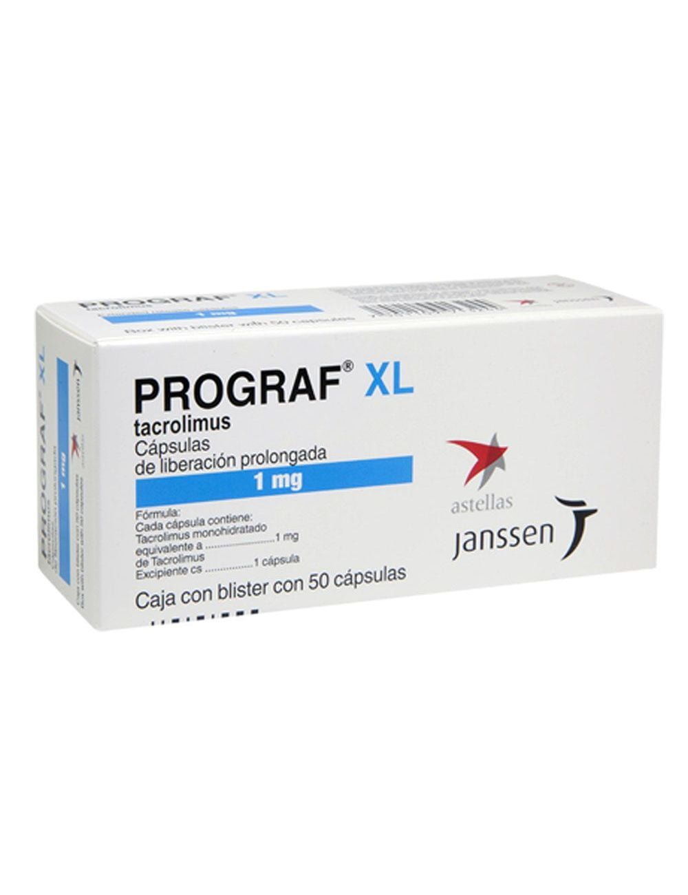 Prograf XL 1 mg Caja Con 50 Cápsulas De Liberación Prolongada ...