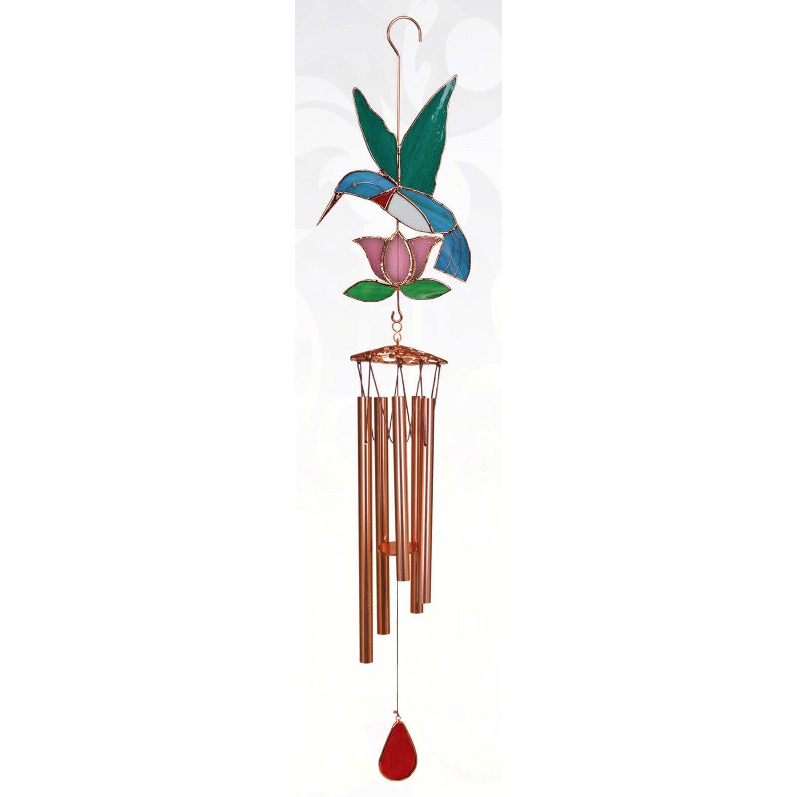 Gift Essentials Hummingbird with Pink Flower Large Wind Chime - Walmart.com