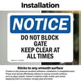 (2 Pack) Do Not Block Gate Keep Clear At All Times OSHA Notice Sign ...