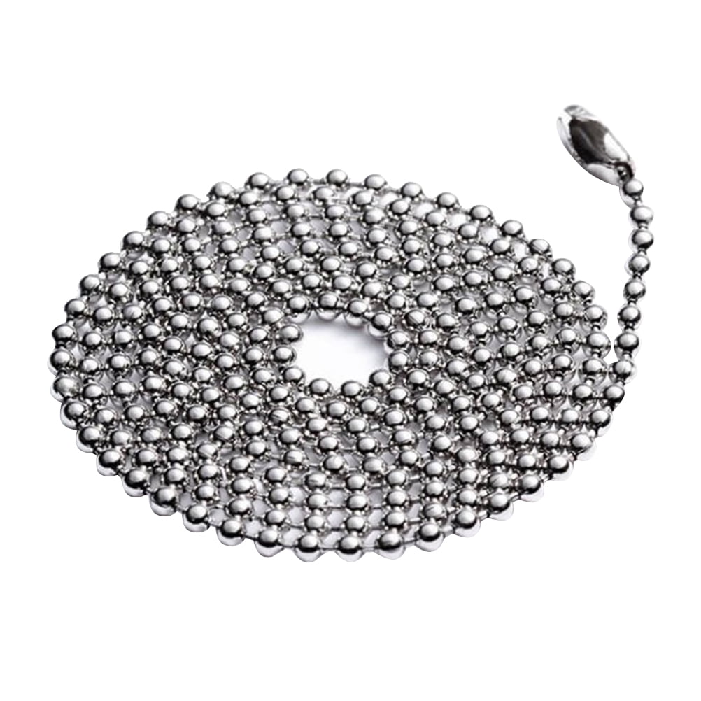 Stainless Steel Long Bead Connector Clasp Ball Chain Keychain Tag Metal ...