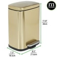 mDesign Stainless Steel Rectangular 1.3 Gallon Step Trash Can, Lid ...