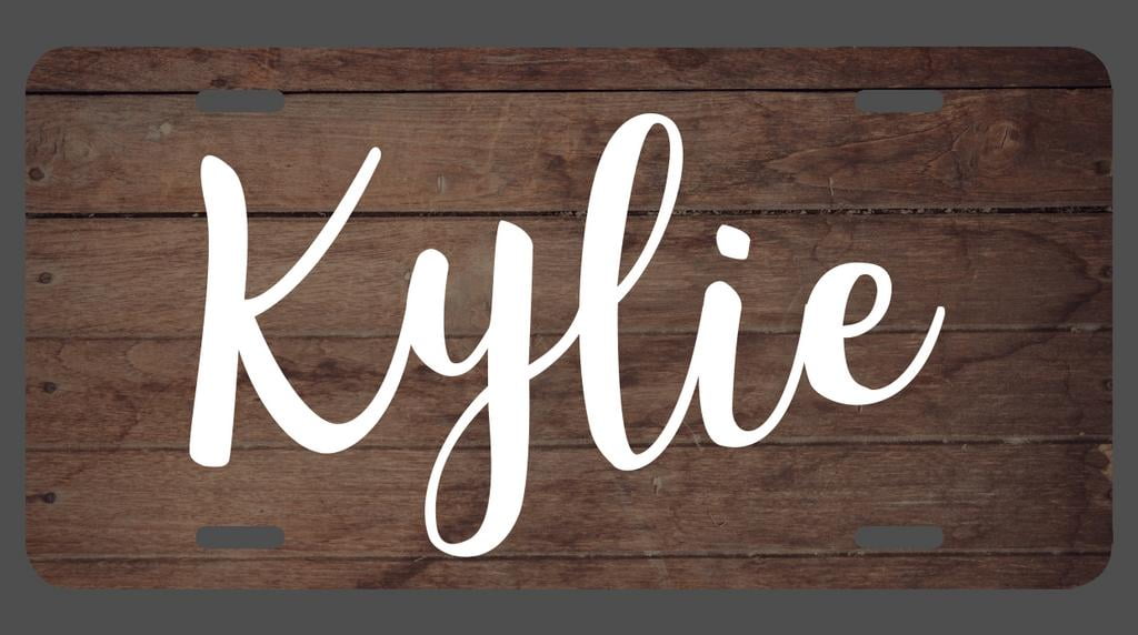 Kylie Name Wood Style License Plate Tag Vanity Novelty Metal | UV ...