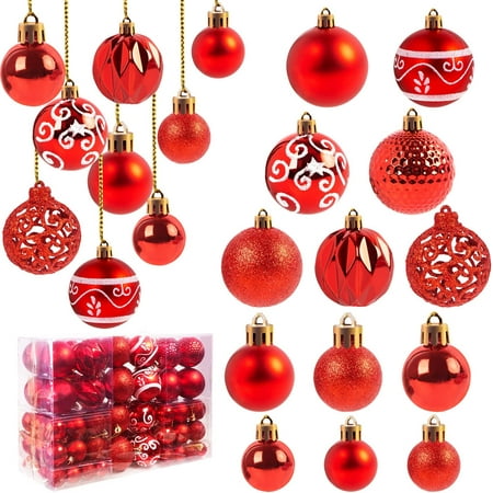 XGBB Christmas Ornaments Set, 100 pcs Christmas Tree Decorations Set ...