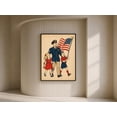 Affixzi Wall Art Patriotic Soldier Family US Flag Vintage 1950s ...