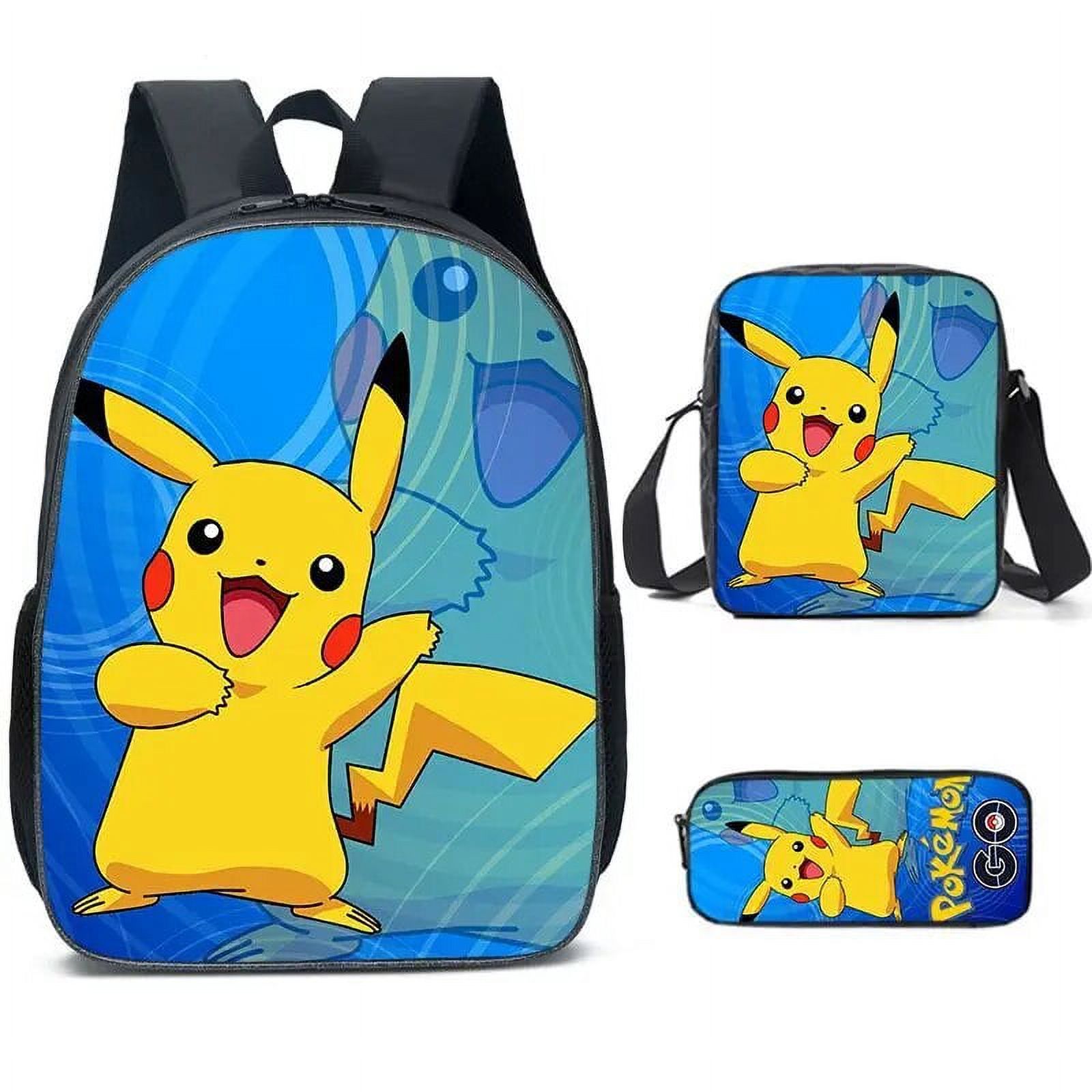 MINISO Pokemon Pikachu Anime 3Pcs/Set Backpack Student School Shoulder ...